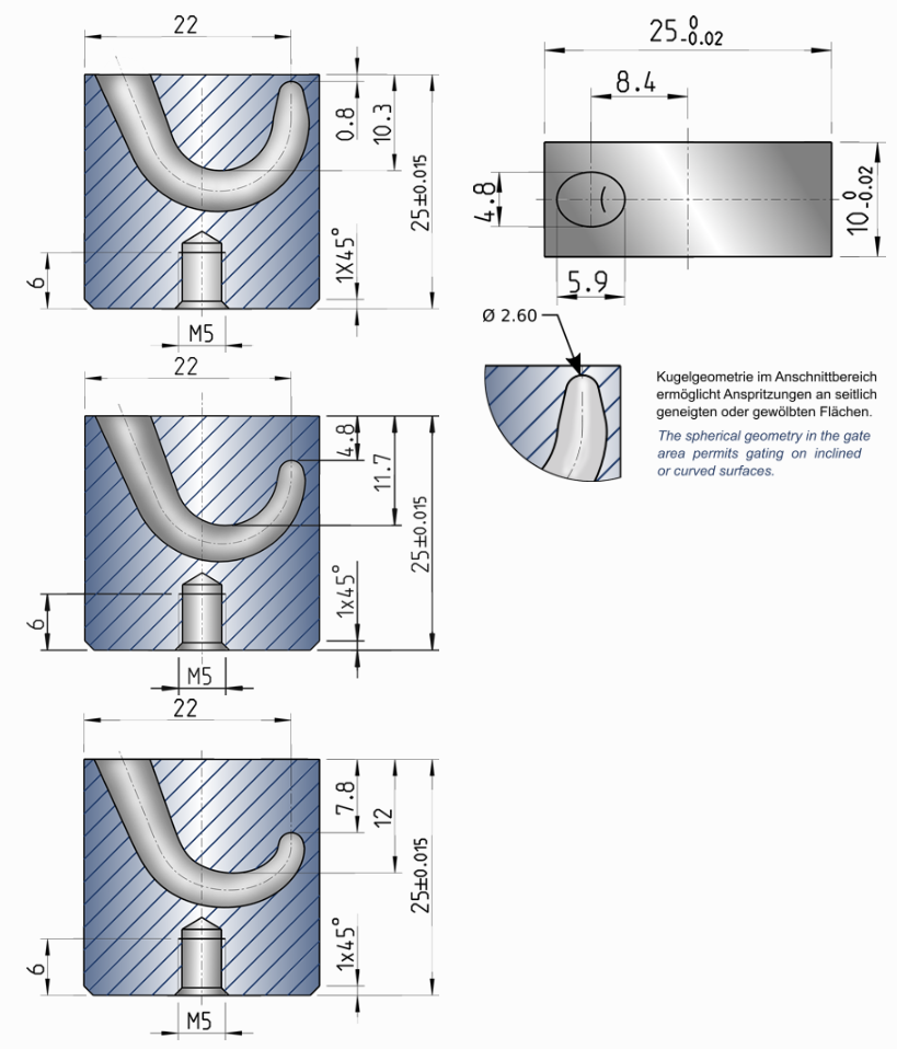 Midiflow GMK - Gate Insert | 0.8 mm | Midiflow GMK-1